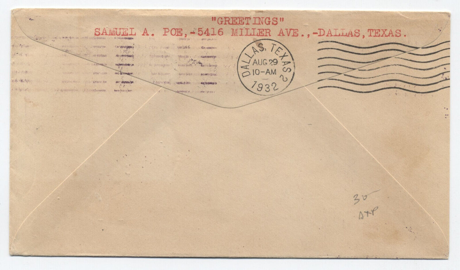 1932 US. Ger. Sea Post cacheted cover 9 cent Kansas #667 [H.3779 ...