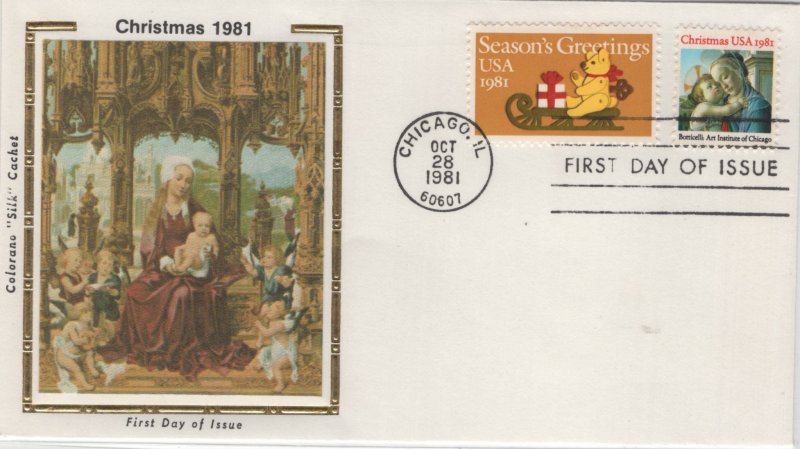 US, 1939, 1940 , Christmas 1981 , Fdc, Silk Cachet | United States ...