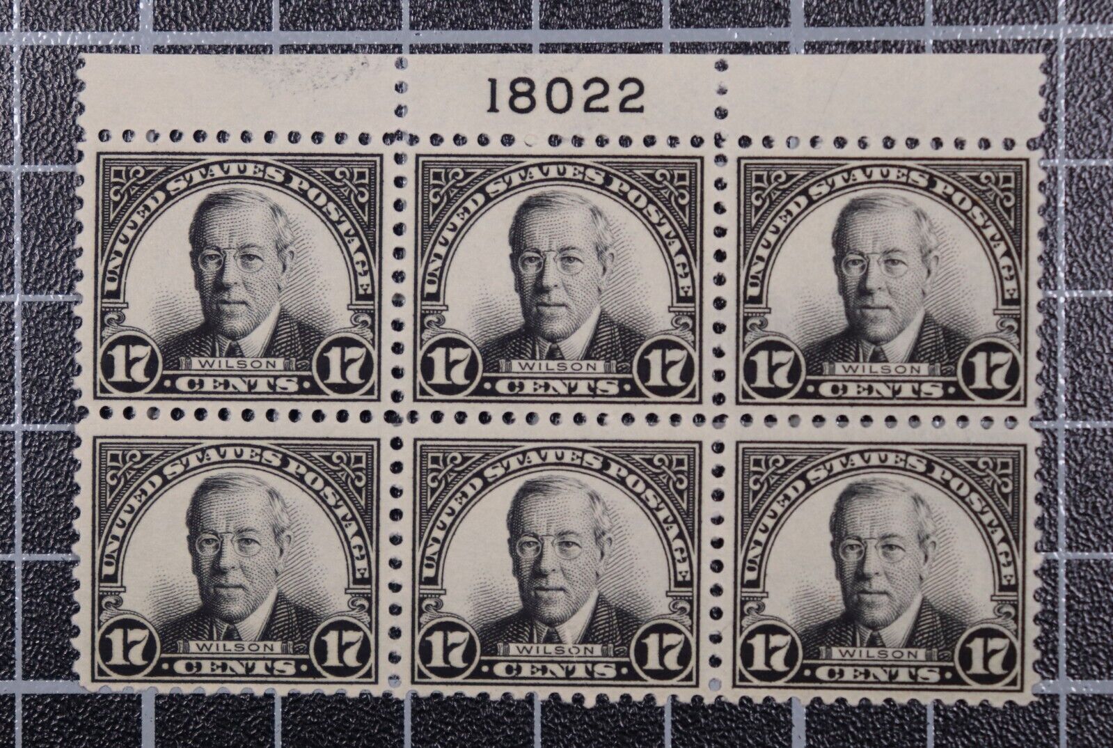 Scott 623 17 Cents Wilson Plate Block Of 6 OG MH Top #18022 SCV $250.00 ...