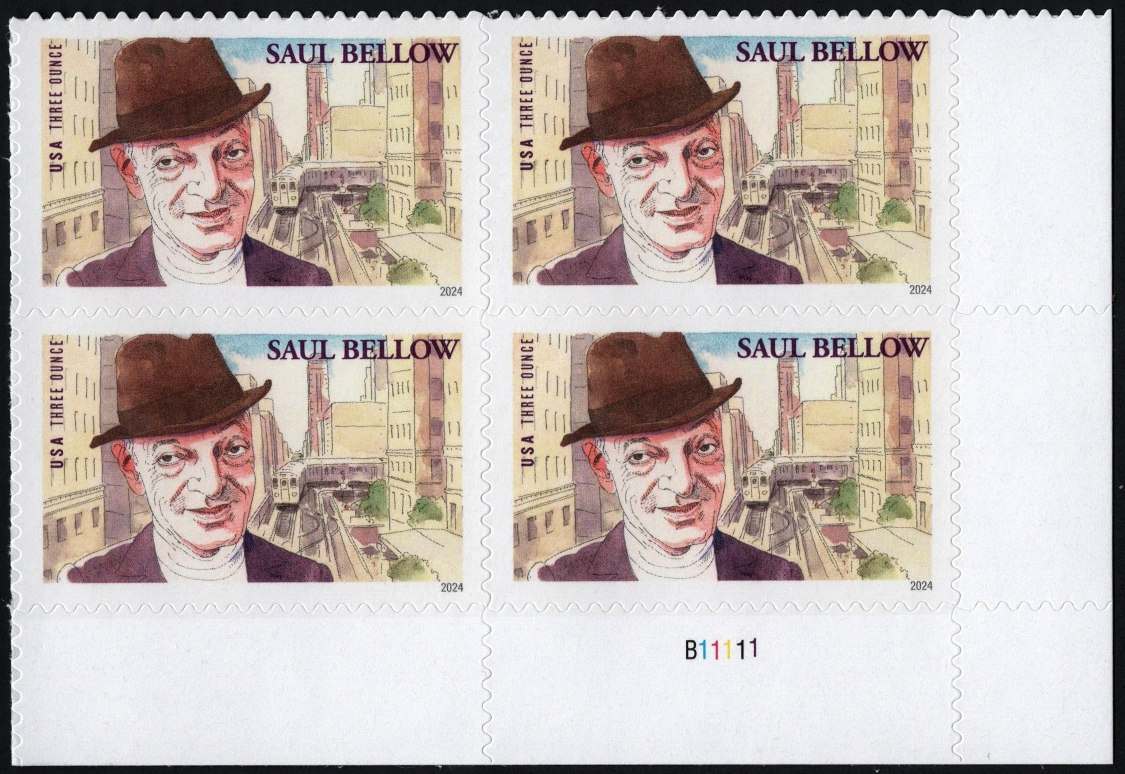 SC#5831 (Forever 3 Oz.) Literary Arts: Saul Bellow Plate Block (2024 ...