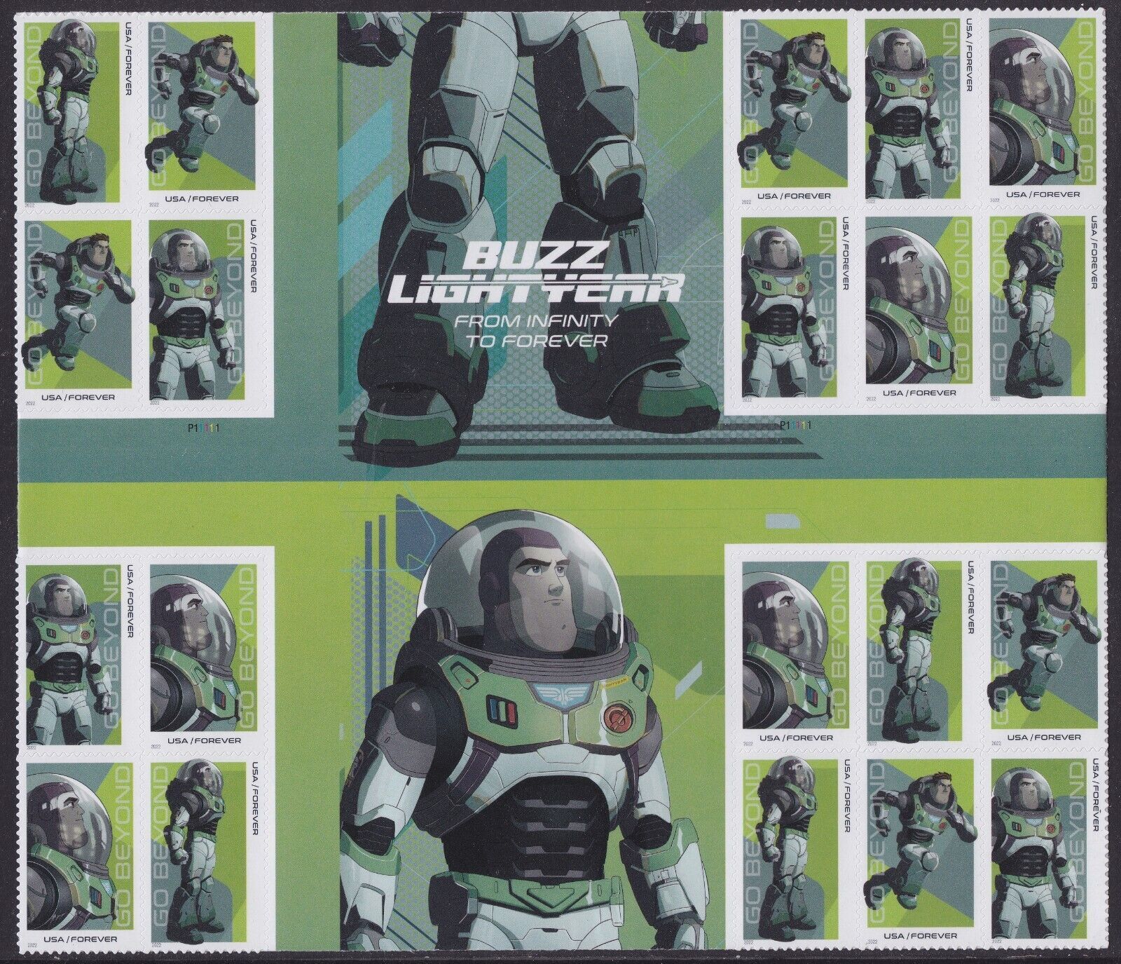 US 5712b Go Beyond Buzz Lightyear forever cross gutter block (20) MNH ...
