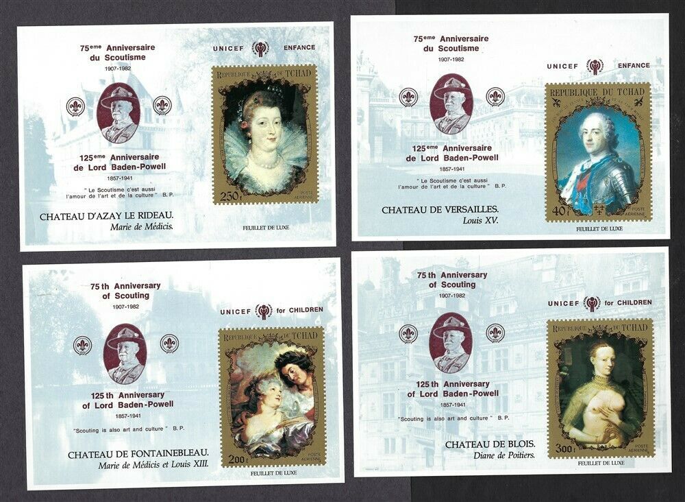 1983 Boy Scout Chad SS 4 paintings 75th anniversary Scouting | Africa ...