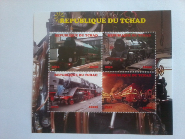 Tchad Chad Sheet Used Locomotives Trains | Africa - Chad, Stamp / HipStamp