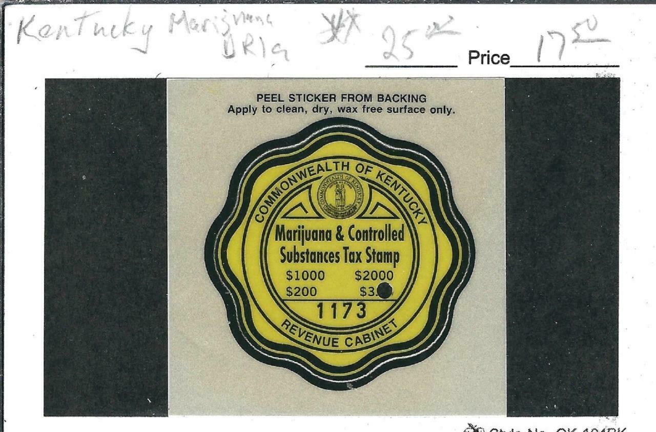 Kentucky: Marijuana & Controlled Substance Tax Stamp, SRS #DR1a,MNH ...
