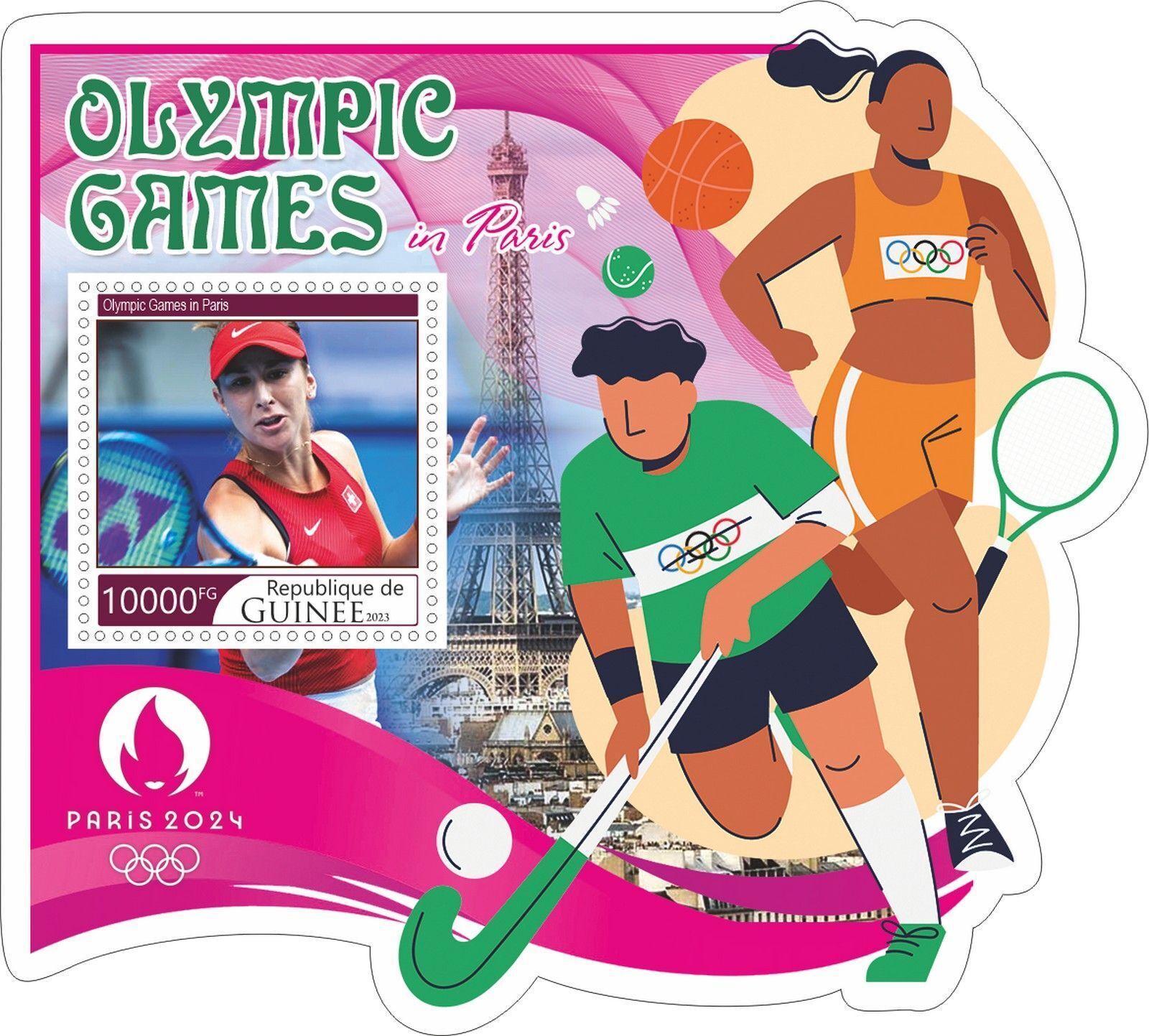 Stamps. Olympic Games in Paris 2024 2023 year, 6 sheets perforated NEW ...