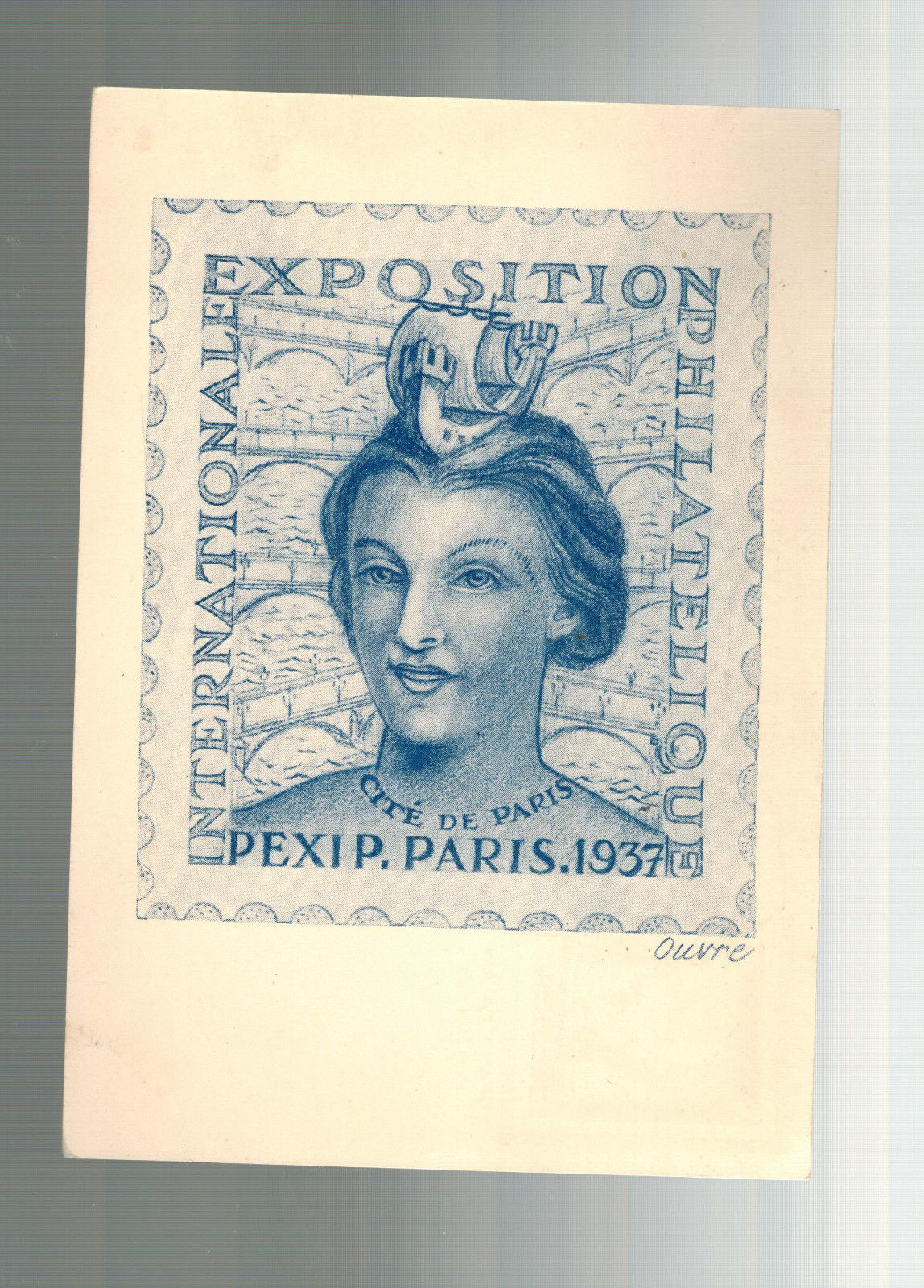 1937 France Maxi Card Postcard Cover Paris World Stamp Exposition 40 cf ...