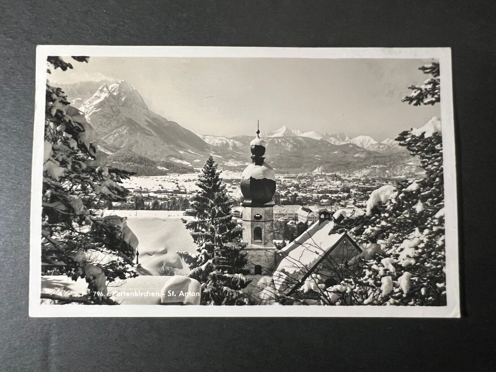 1935 Germany RPPC Postcard Cover Garsmisch to Dobeln Town Mountain View ...