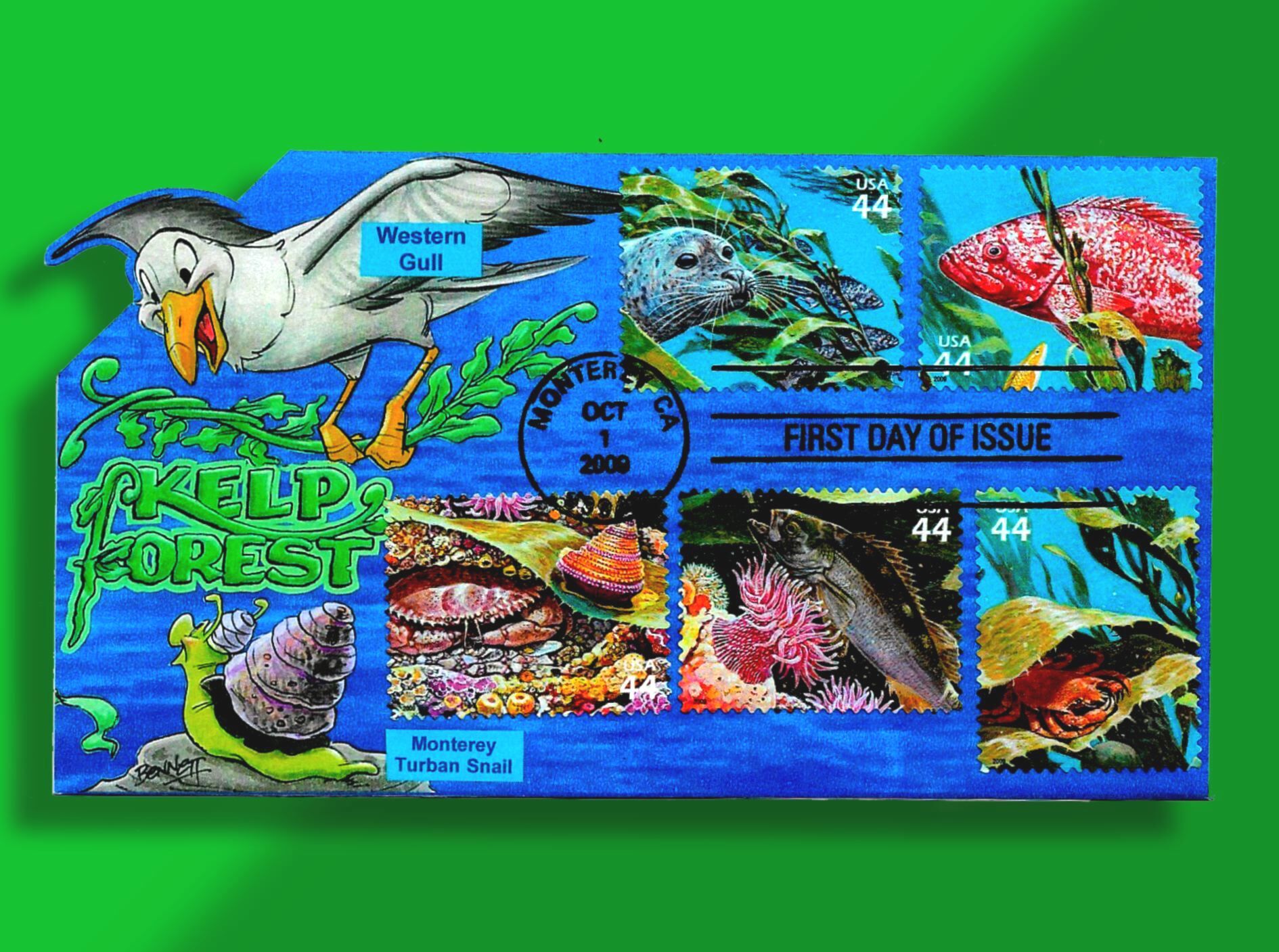 Five Species on Kelp Forest Pop-Up FDC! 11th in the Nature of America ...