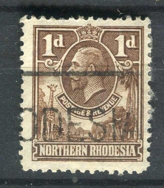 N.RHODESIA; 1930s early GV pictorial issue fine used Shade of 1d. value ...