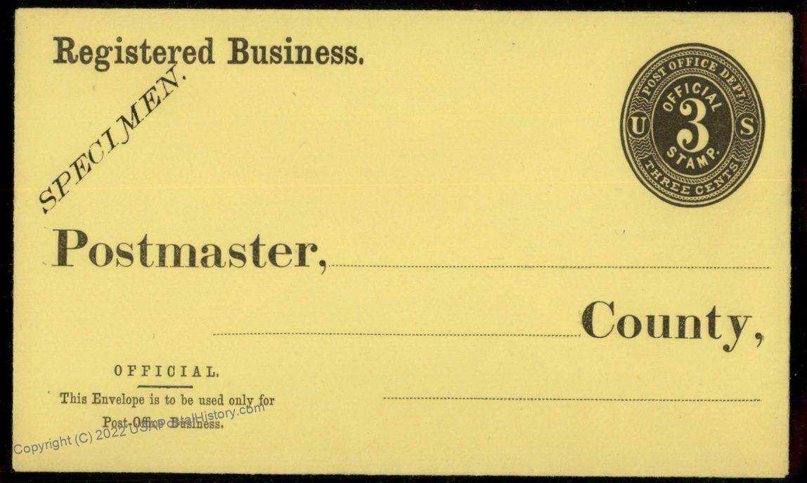 USA SPECIMEN UNLISTED 3c Post Office Register Business UPSS PD33 ...