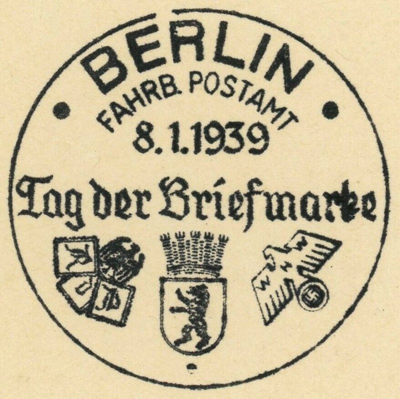 Berlin 1939 Stamp Day Exhibition Mobile Post Office Special Postmark ...