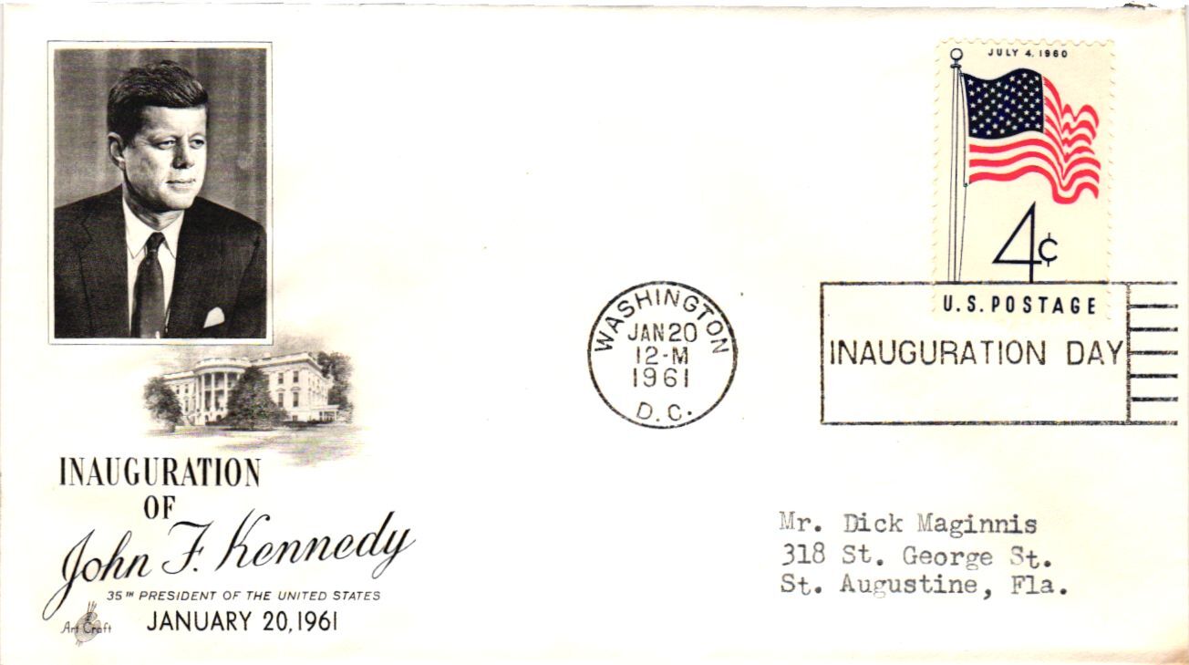 1961 John F. Kennedy Inauguration -Artcraft cachet | United States ...