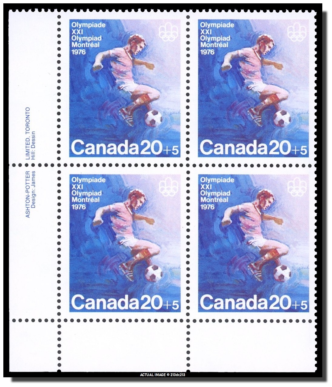 Canada - B12 - PB LL - MNH - Semi-Postal - Soccer (1976) 20¢ + 5¢ CV 5. ...