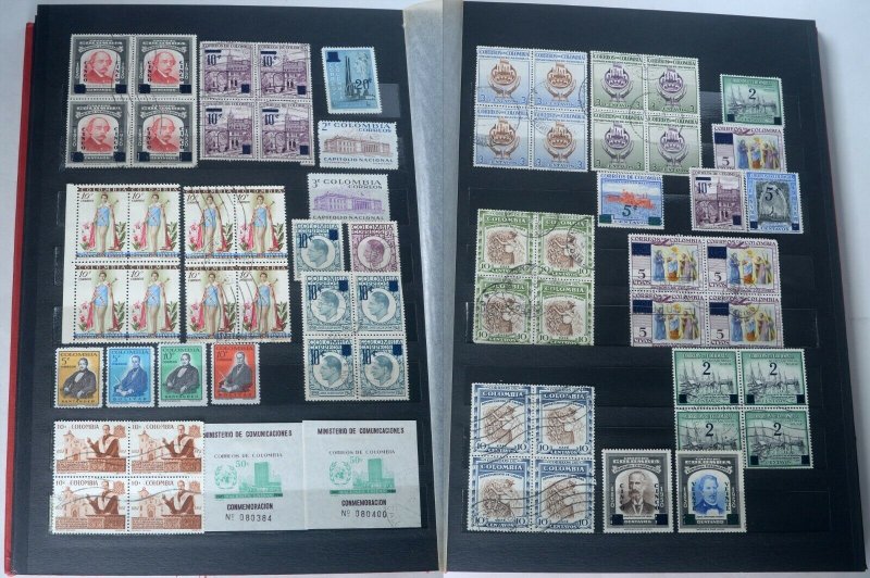 COLOMBIA Postage Latin America Stamps Block Sheet Collection Album USED ...