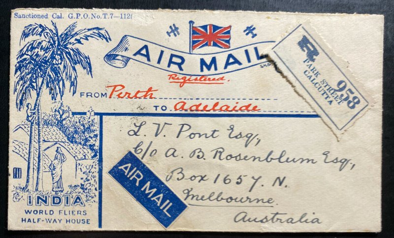 1929 Calcutta India First Flight Airmail cover FFC To Melbourne ...