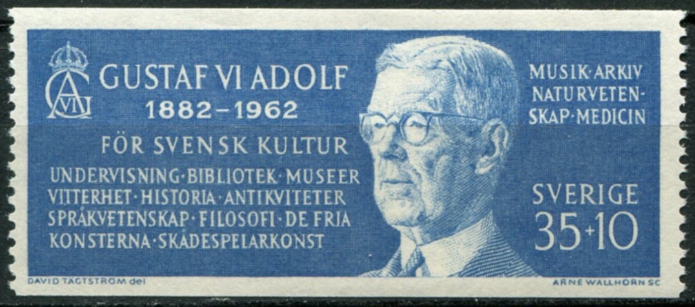Sweden Sc#B50 MNH, 35o+10o bl, King Gustaf VI Adolf - Birthday issues (1962) | Europe - Sweden ...