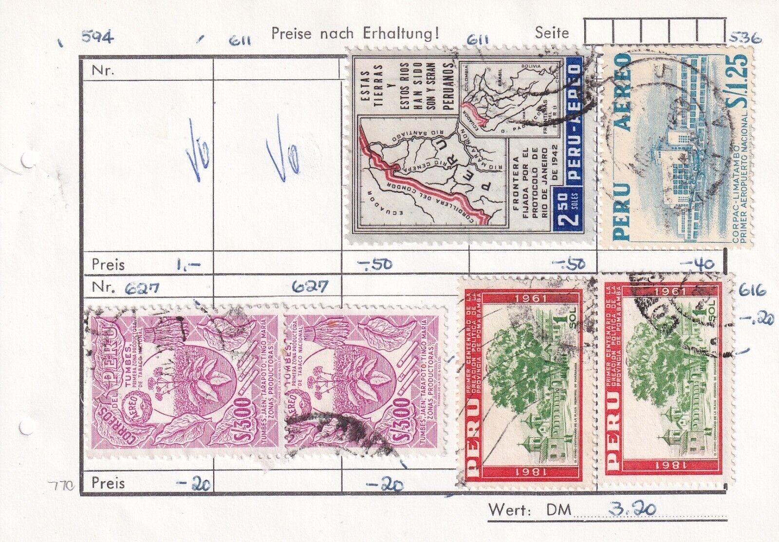 SA15 Peru 1940's-1960's selection of used and hinged stamps | Central ...