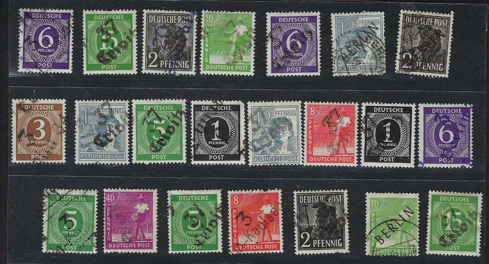 Germany 1948 Collection of 21 Russian Occupation of East Germany ...