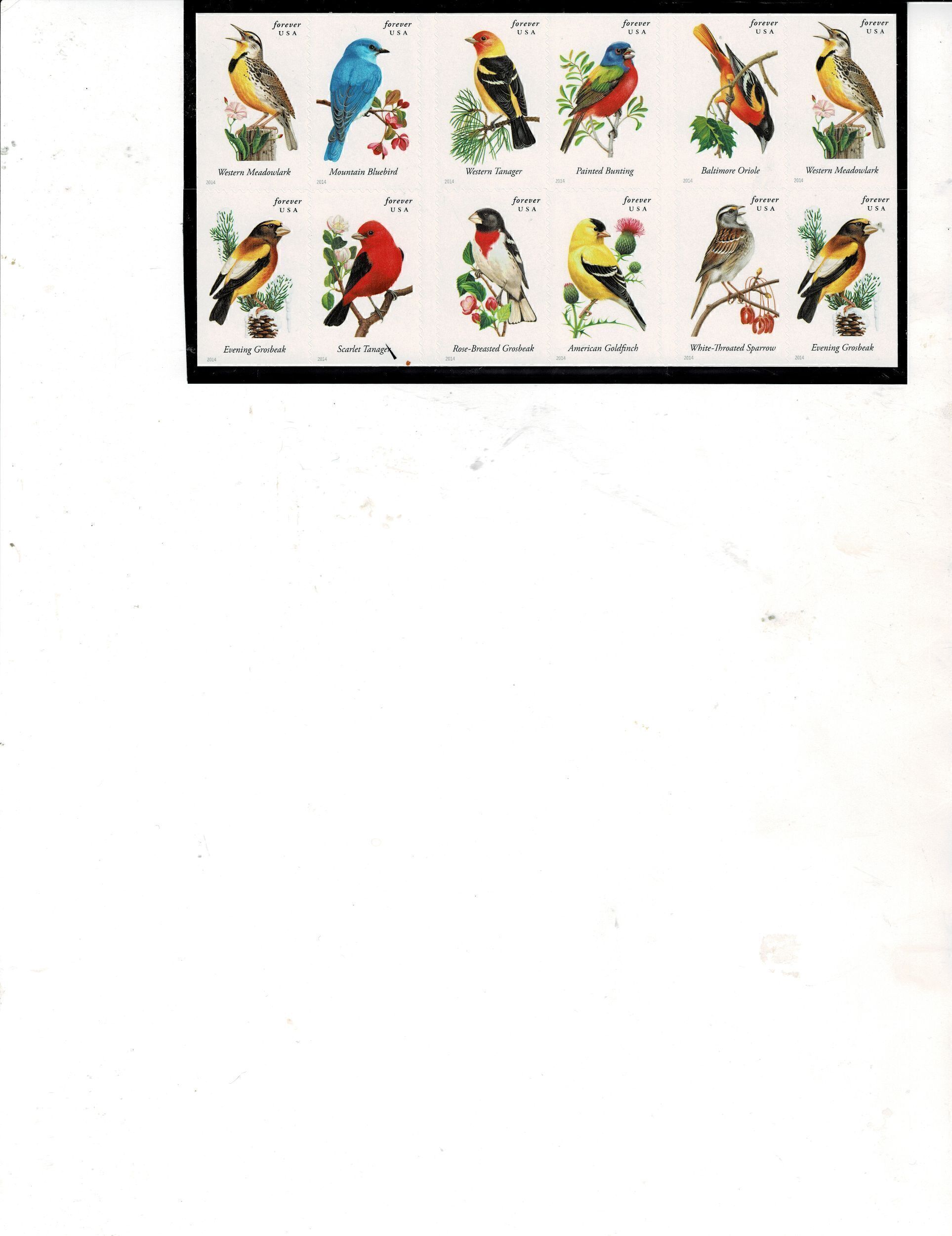 Songbirds Forever US Forever Postage Booklet of 20 stamps #4882-91 VF ...
