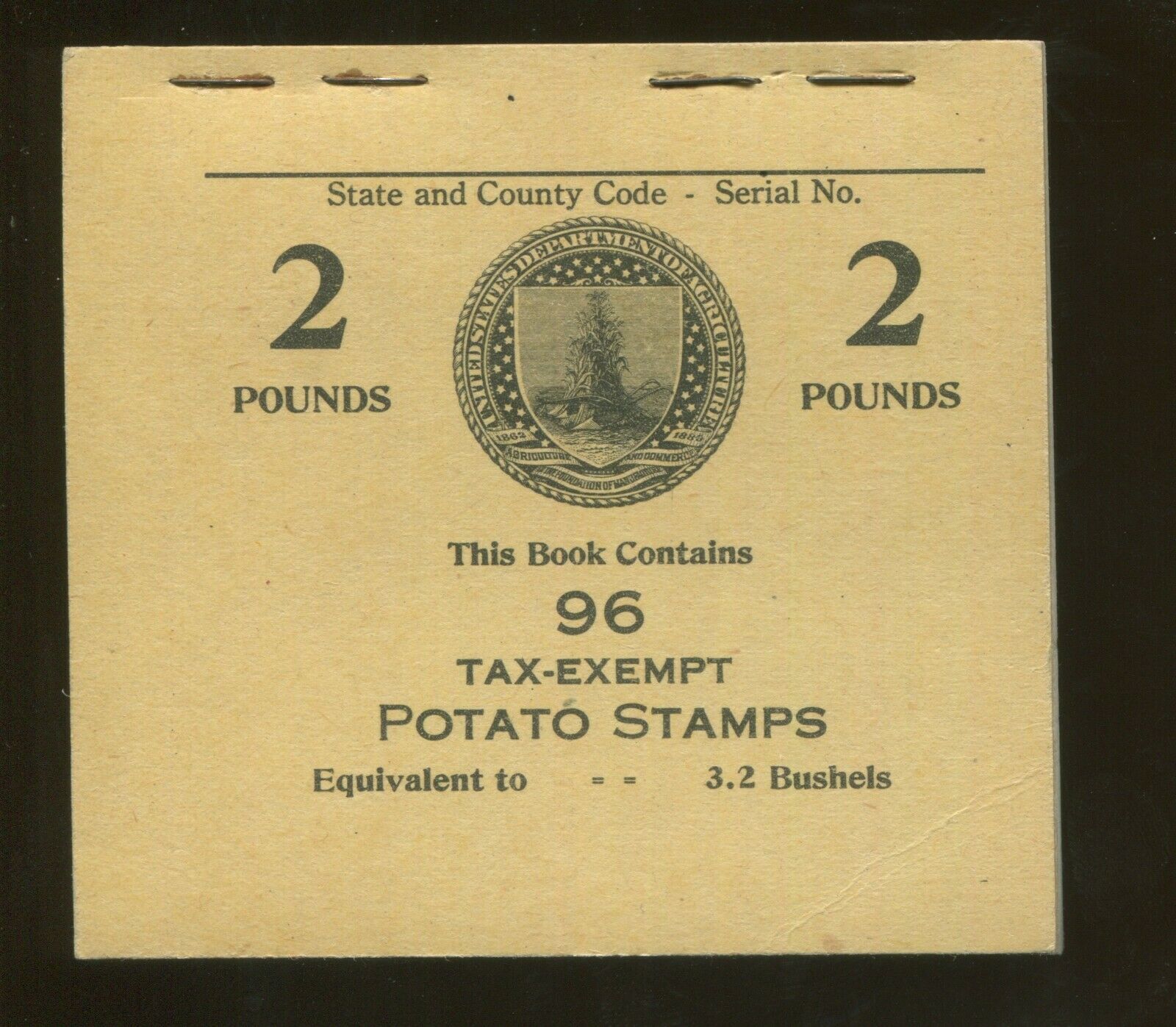 1935 United States Tax Exempt Potato Stamp #RI14 Mint Complete Booklet ...