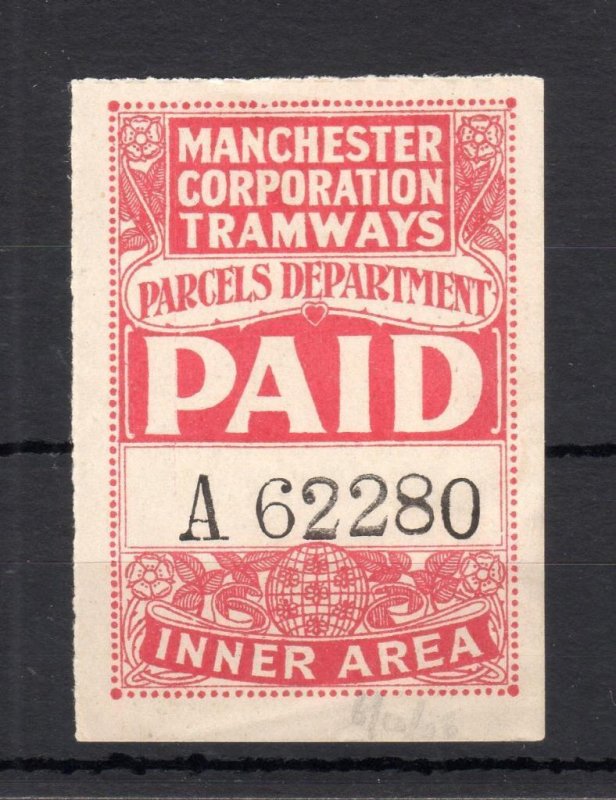 Manchester Corporation Tramways 'Paid' Label | Great Britain, Stamp ...