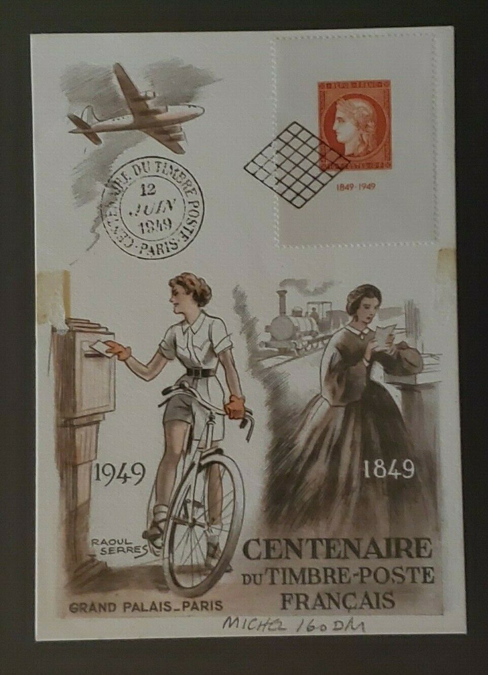 1949 Grand Palais Paris France 100th Anniversary of French Stamp ...