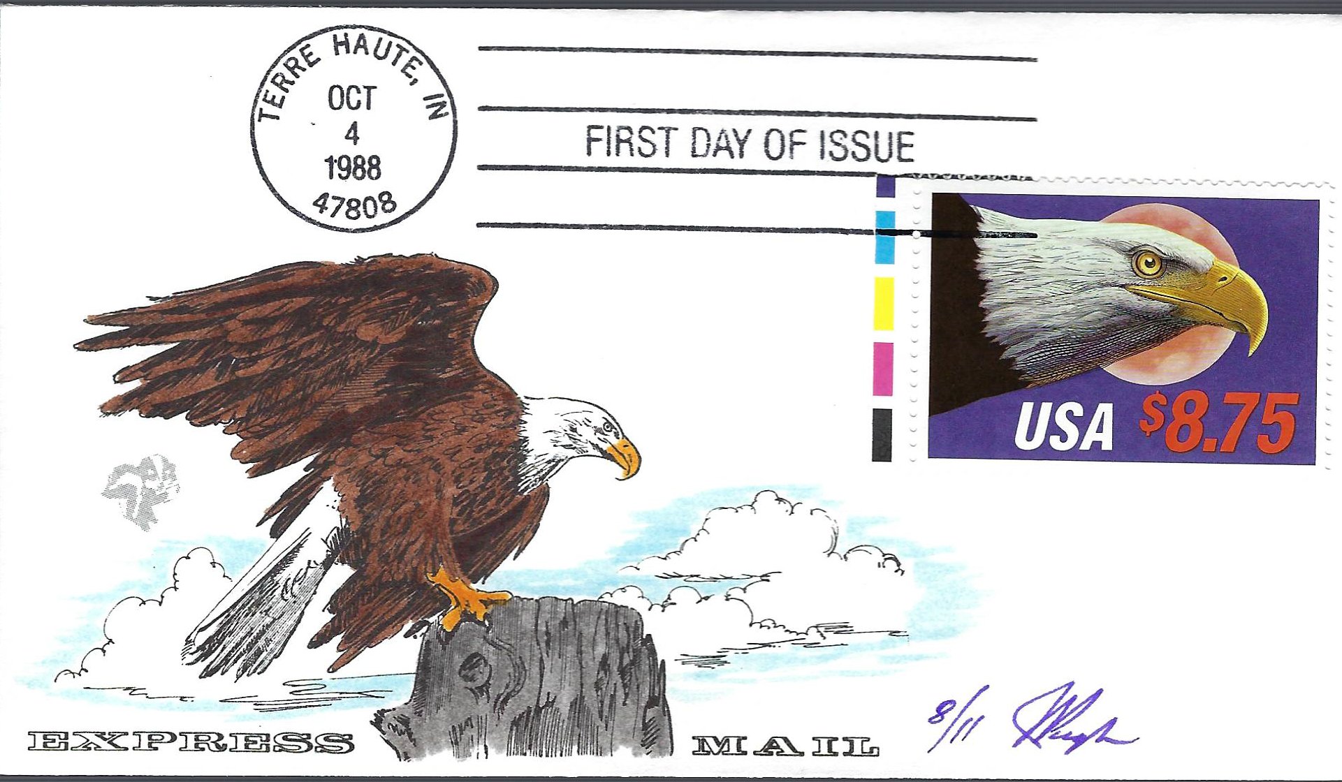 Pugh Designed/Painted Express Eagle w/Colored Selvage...8 of Only 11 ...