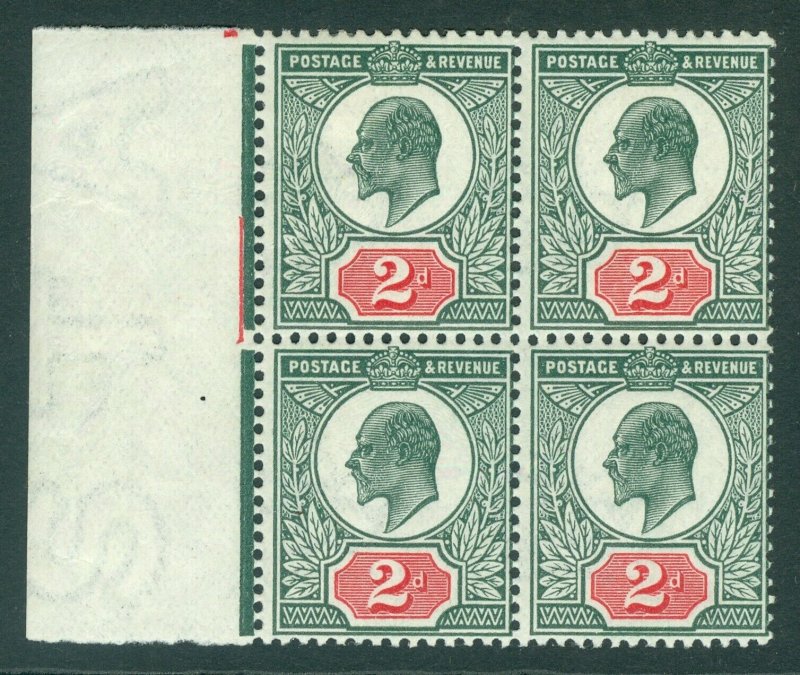 SG 290 2d deep dull-grey block of 4. Mint, 3 unmounted mint, side ...