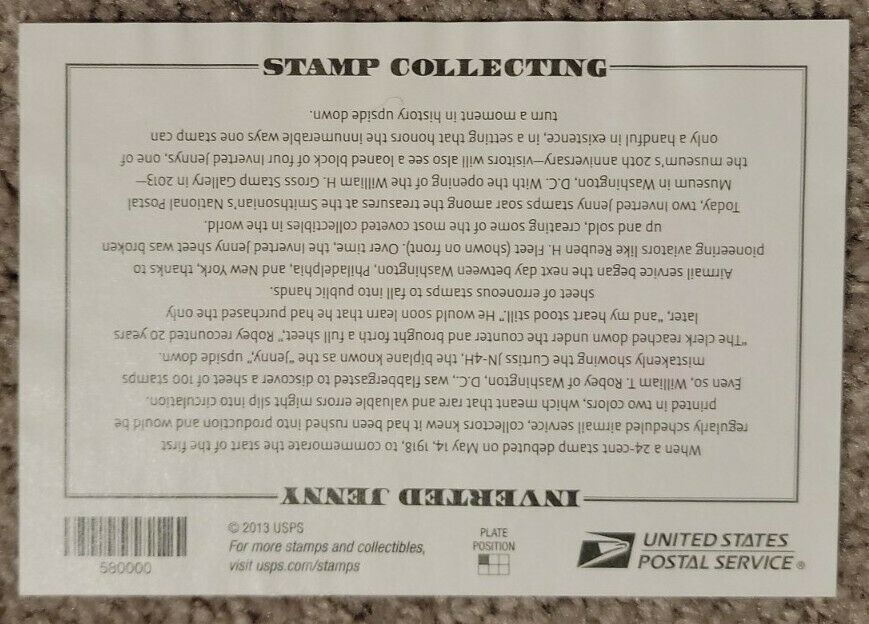 Scott #4806 $2.00 - Inverted Curtiss Jenny - Souvenir Sheet of 6 Stamps ...