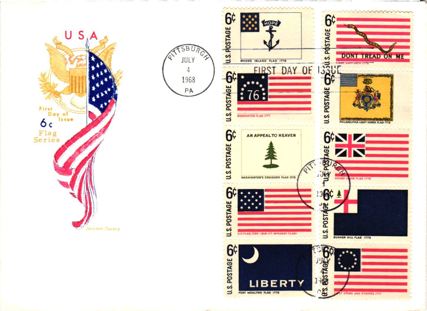 #1345-1354 Historic Flags Block 10 – Jackson cachet | United States ...