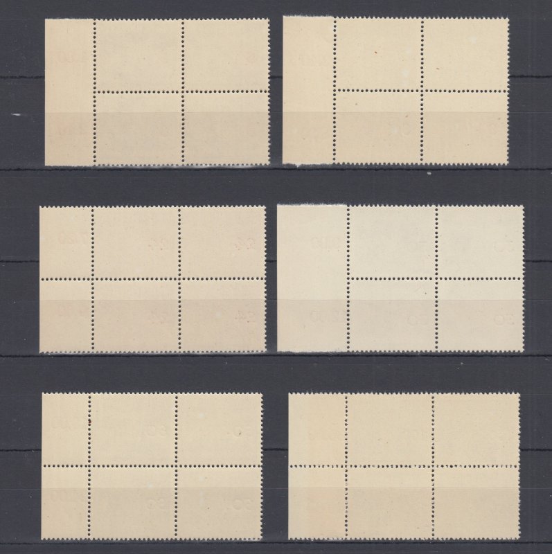 1943 Third Reich Occup.Generalgouvernement 6 Border Blocks with Nazi ...