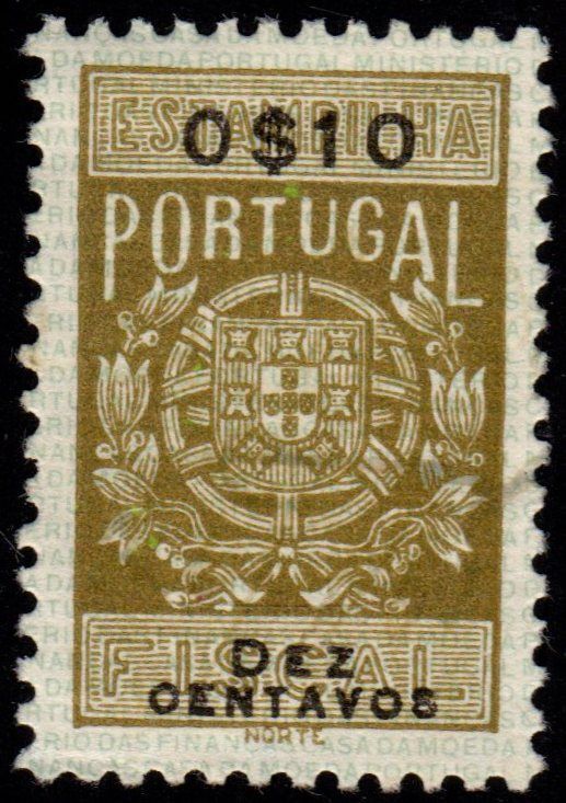 Portugal - 10 Centavo Revenue Stamp (Coat of Arms) | Europe - Portugal ...
