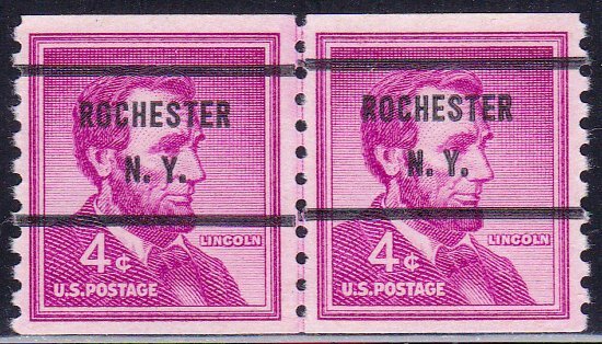 Precancel - Rochester, NY PSS 1058-71 Coil Line Gap Pair - No Gum ...
