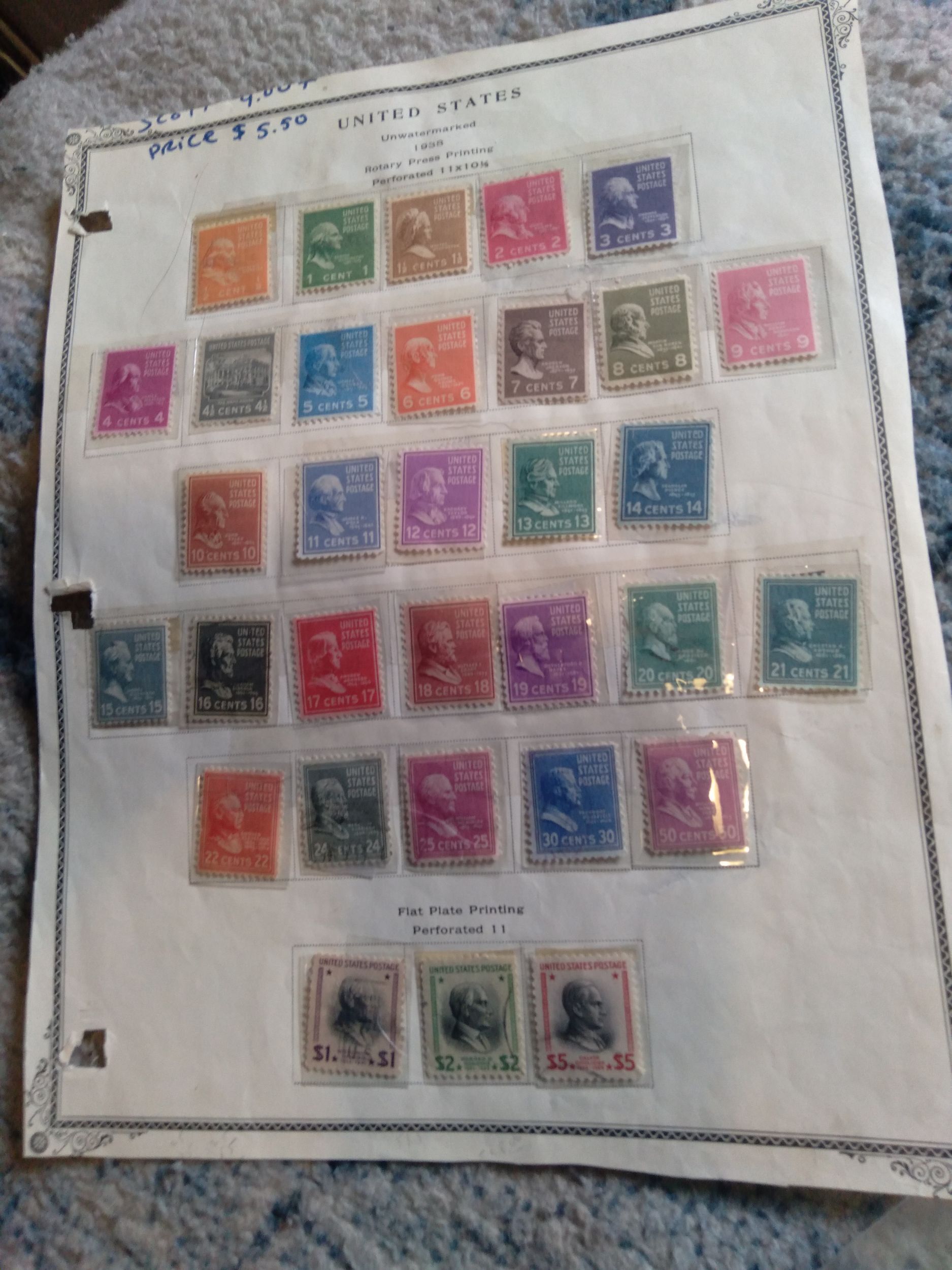 1938 PRESIDENTIAL 32 Stamp Series Unused Mint MNH 60+yrs Old! Lowest ...