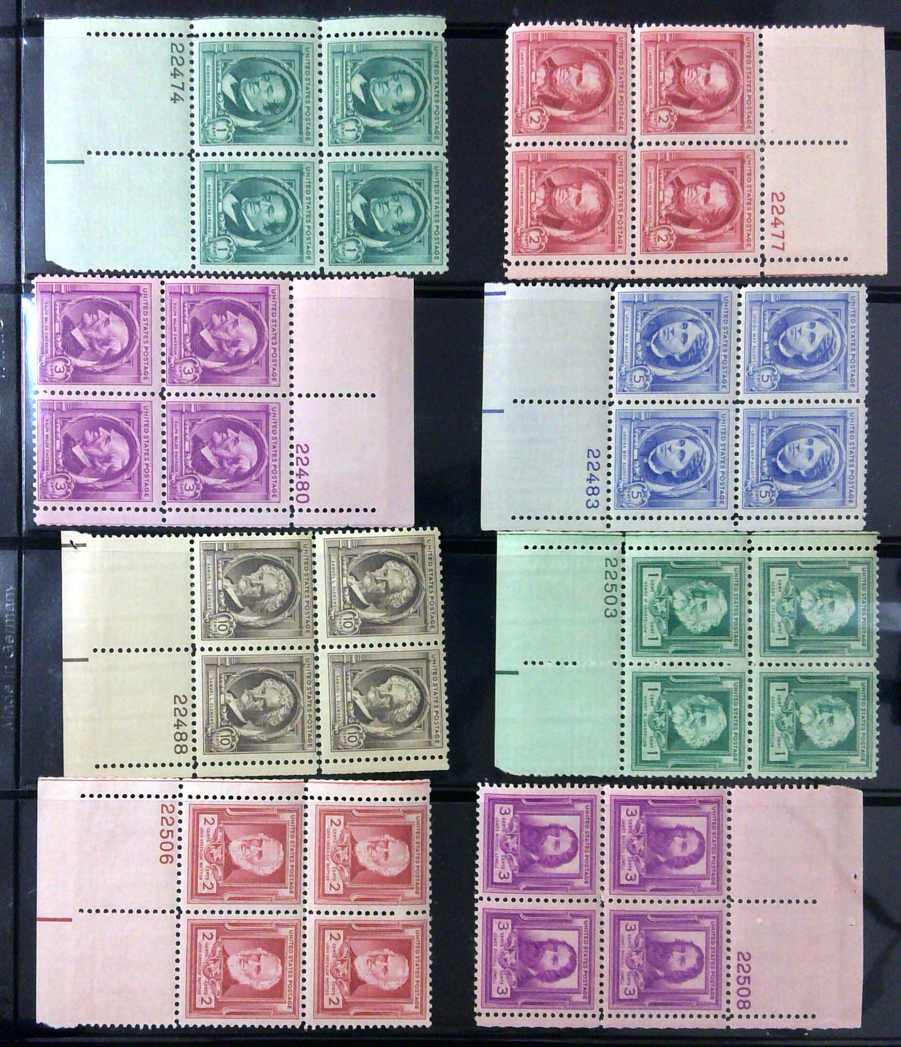 Scott #859-893 - P# Blocks of 4 - Set - Mixed OG & MNH - 1940 | United ...