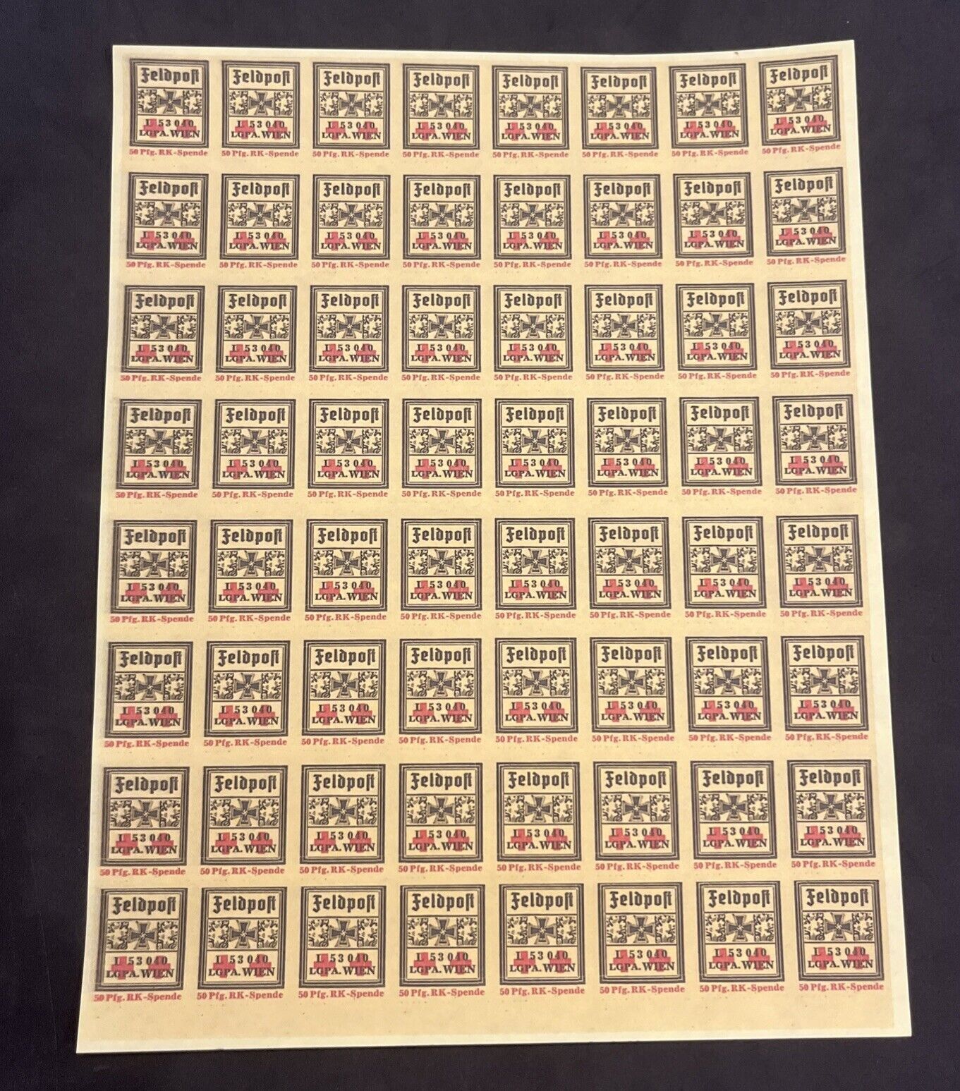 Feldpost Soldier Military Stamps WW2 WWII Nazi Third Reich Full Sheet ...