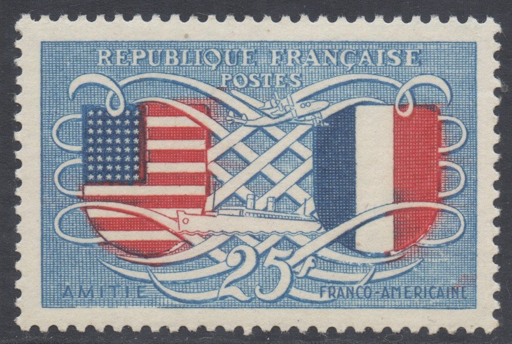 France Scott 622 - SG1066, 1949 Franco-American Amity 25f MH* | Europe ...