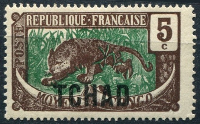 Chad Sc#4 MH/Unused, 5c choc & grn, Definitives (1922) | Africa - Chad ...
