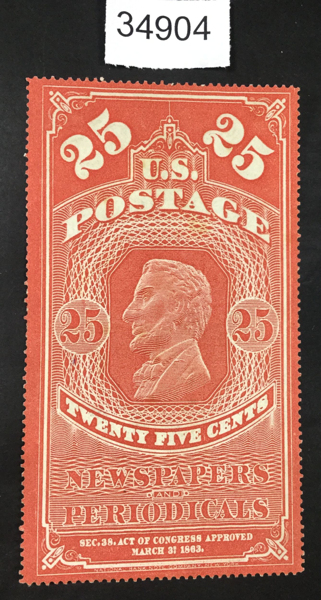 US Stamps #Pr3 NO GUM as Issued $400 LOT #34904 | United States ...
