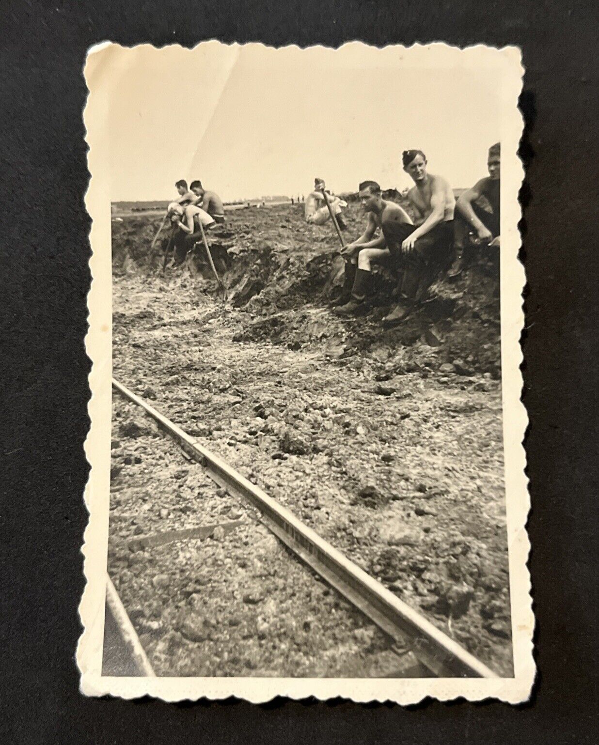Soldiers Sitting By Train Tracks WW2 WWII German Third Reich Military ...