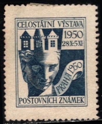 1950 Czechoslovakia Poster Stamp National Postage Stamp Exhibition ...