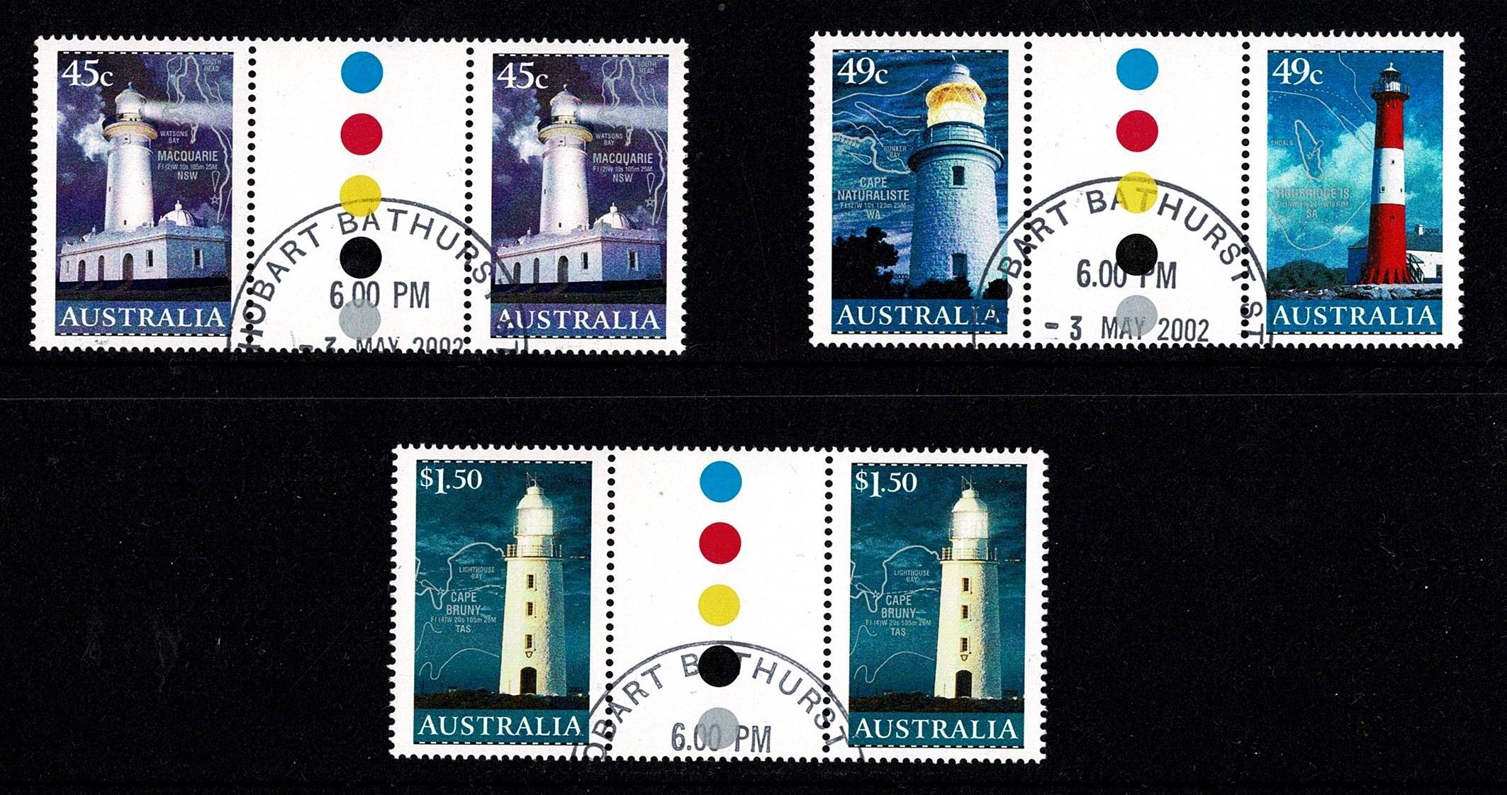 Australia 2002 Lighthouses Set as Gutter Pairs CTO | Australia ...