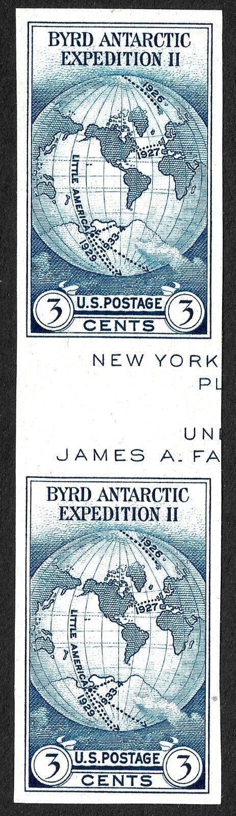 US Scott 735a, 1934 Map of the World, 3c dark blue, UNUSED NG | United ...
