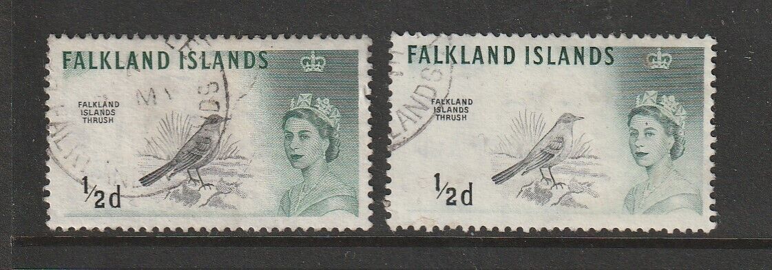 Falkland Islands 1960 1/2d DE LA RUE PRINTING & WATERLOW FU , SG 193 ...