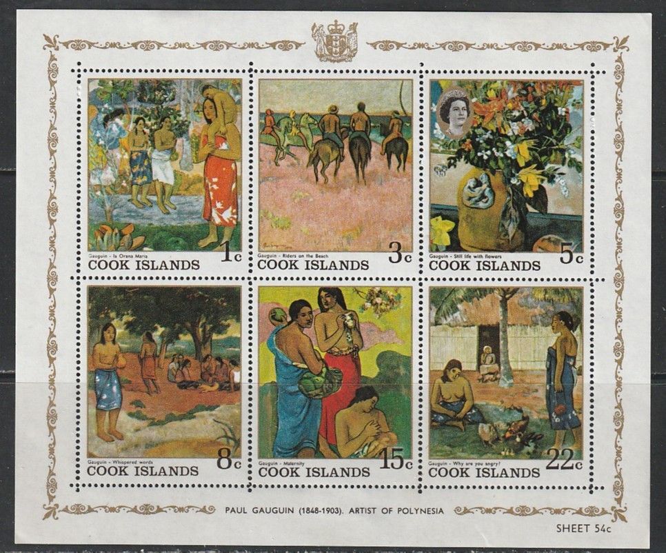 1967 Cook Islands - Sc 226a - MH VF - 1 SS - Gauguin paintings ...