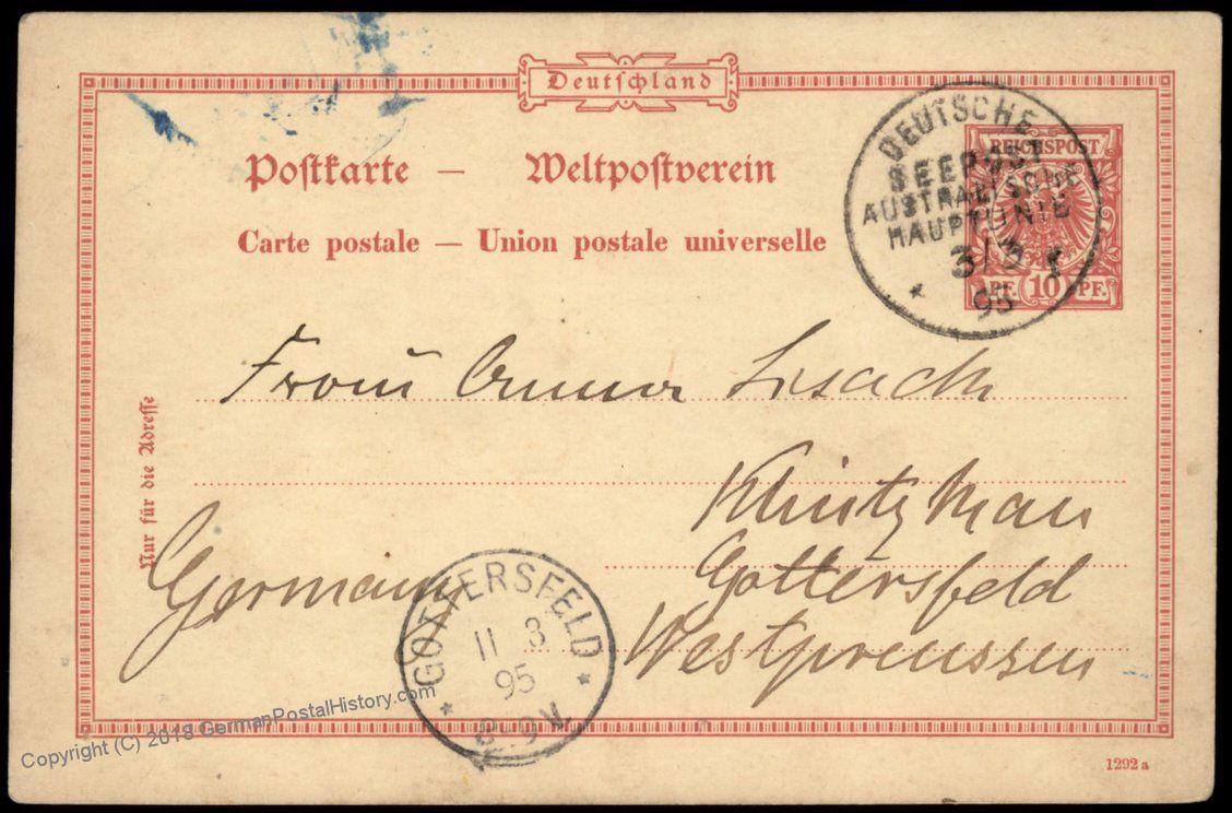 Germany 1895 Deutsche Seepost Australische Hauptlinie Cover 82303 ...