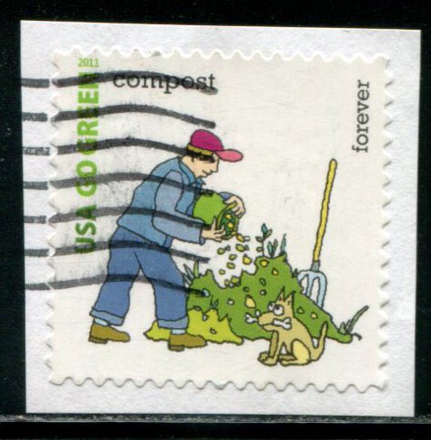 4524g US (44c) Go Green: compost SA, used on paper | United States ...