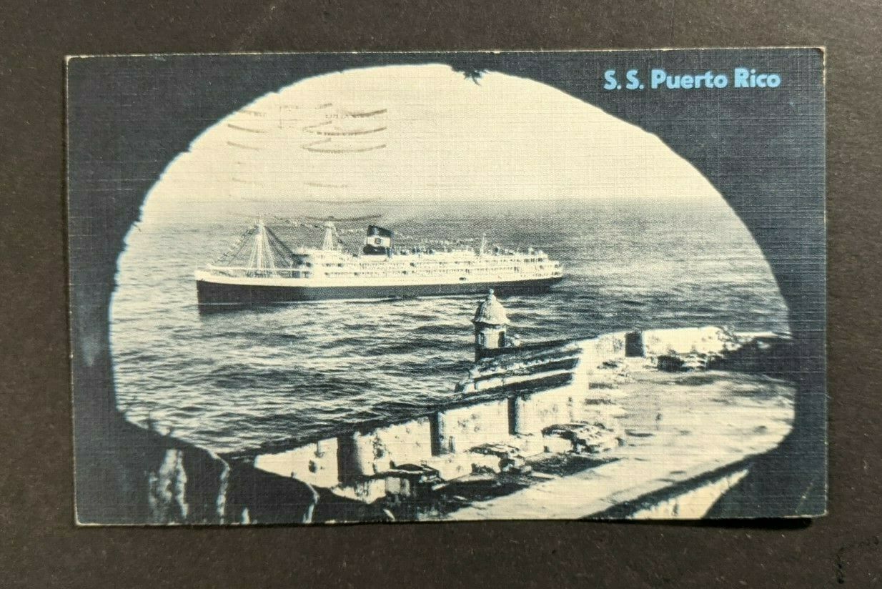 Vintage SS Puerto Rico Picture Postcard Cover San Juan PR to Longmeadow ...