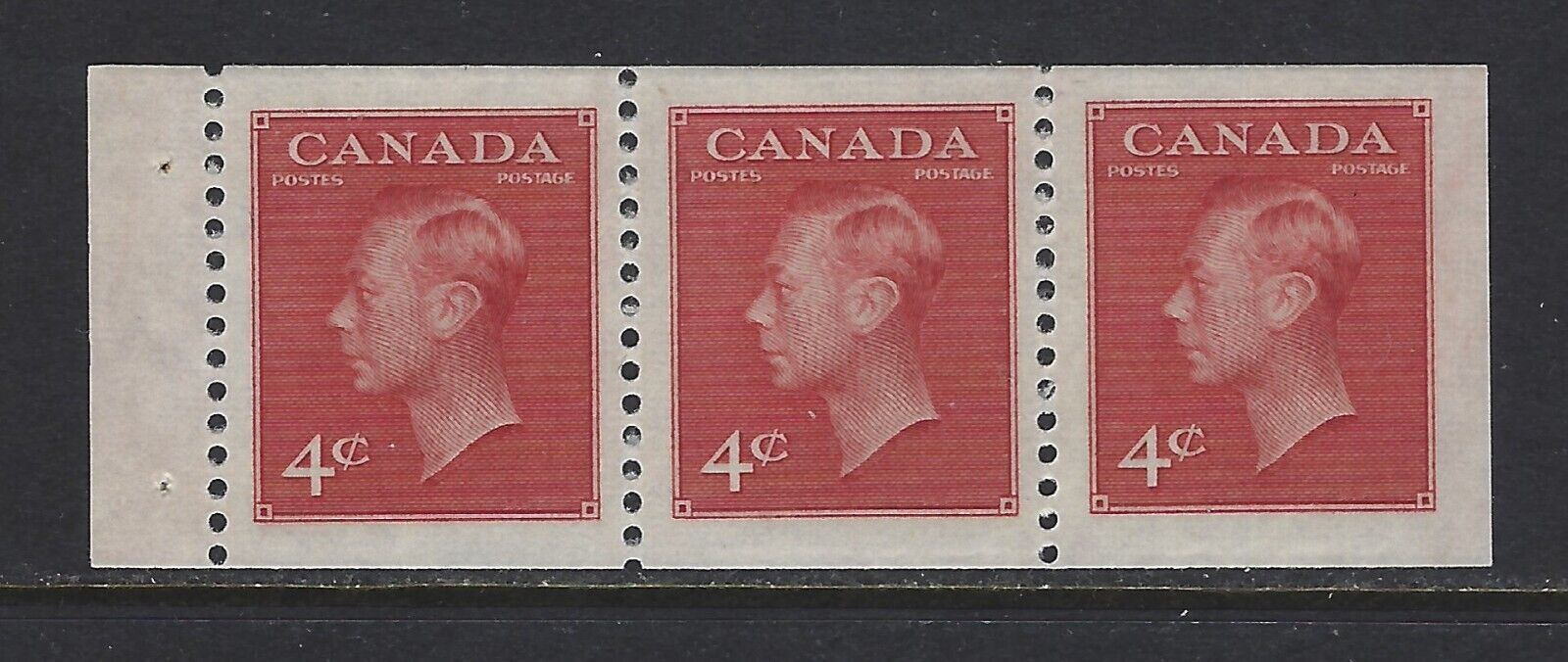 Canada - #287A - 4c King George VI Booklet Pane (1950) MNH | Canada ...
