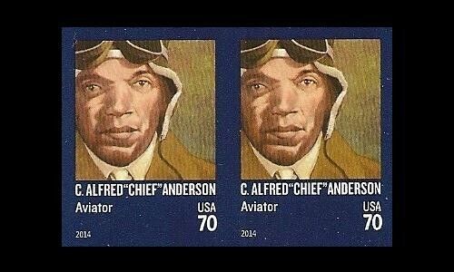 US 4879a C Alfred Chief Anderson 70c imperf NDC horz pair (2 stamps ...